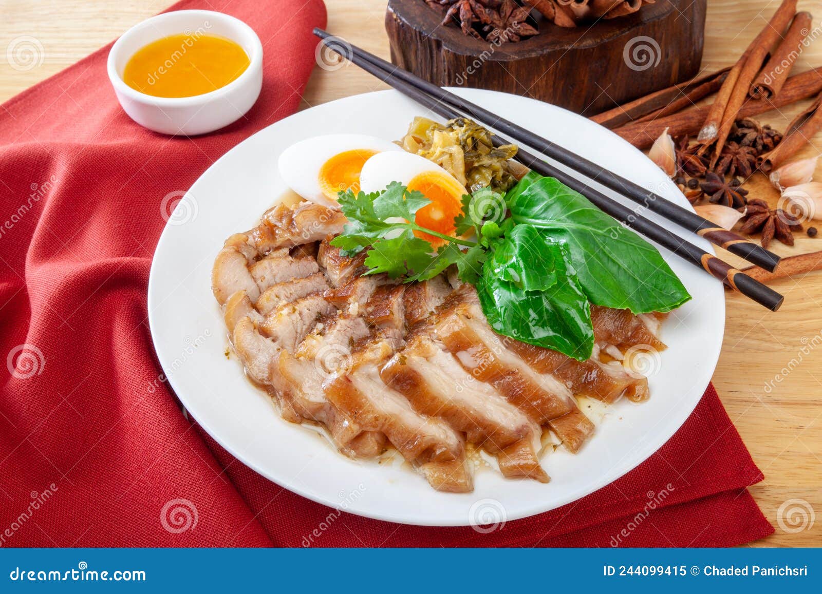 Rice with pork leg stock image. Image of staple, culture - 244099415