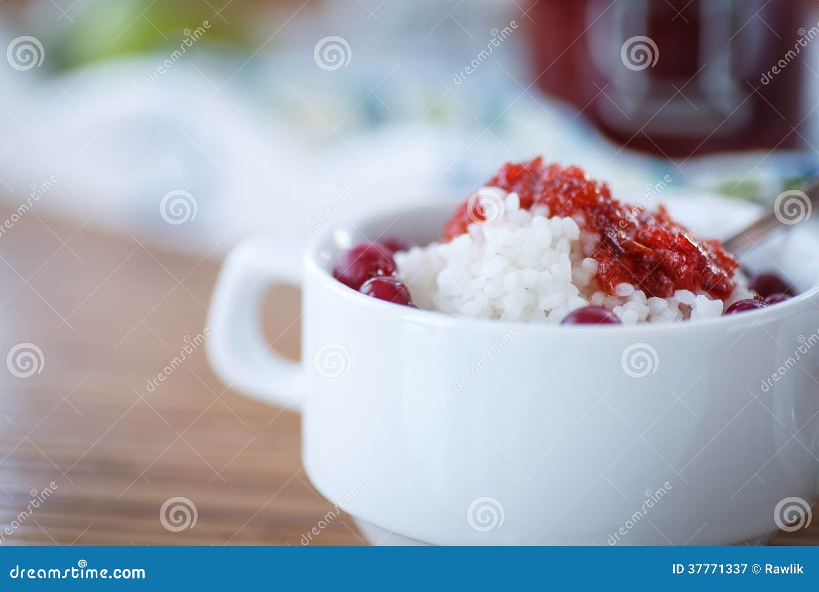 Rice Porridge with Jam and Berries Stock Image - Image of cuisine, diet ...