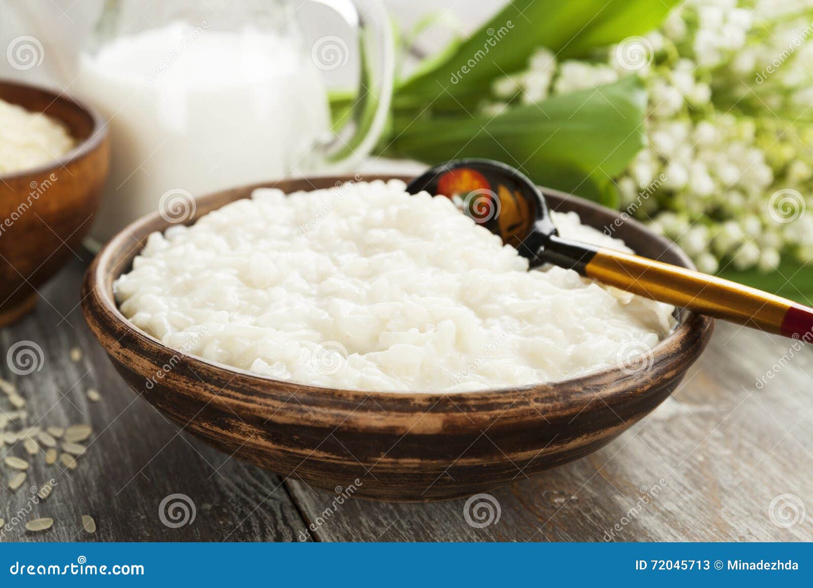 Rice porridge in a plate stock image. Image of organic - 72045713