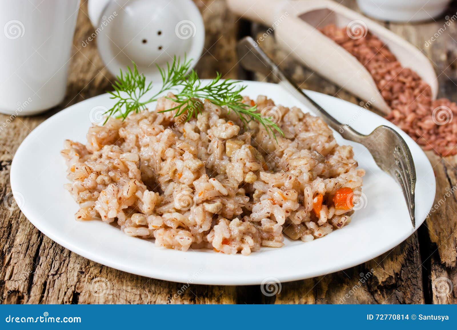 Rice Porridge of Red Rice Varieties Devzira Stock Photo - Image of ...