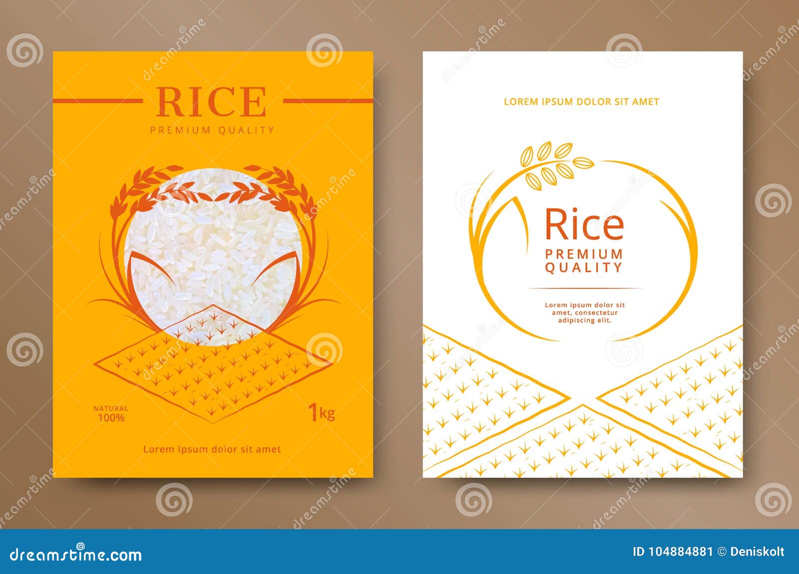 Rice product package stock vector. Illustration of lush - 104884881