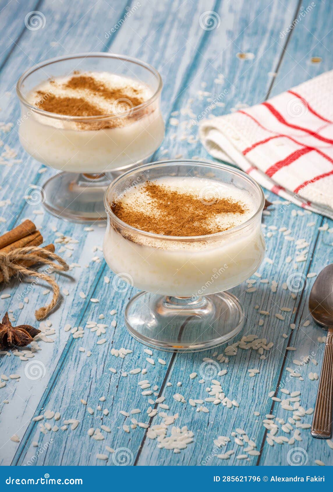 Rice Pudding with Cinnamon Traditional Greek Rizogalo Stock Photo ...