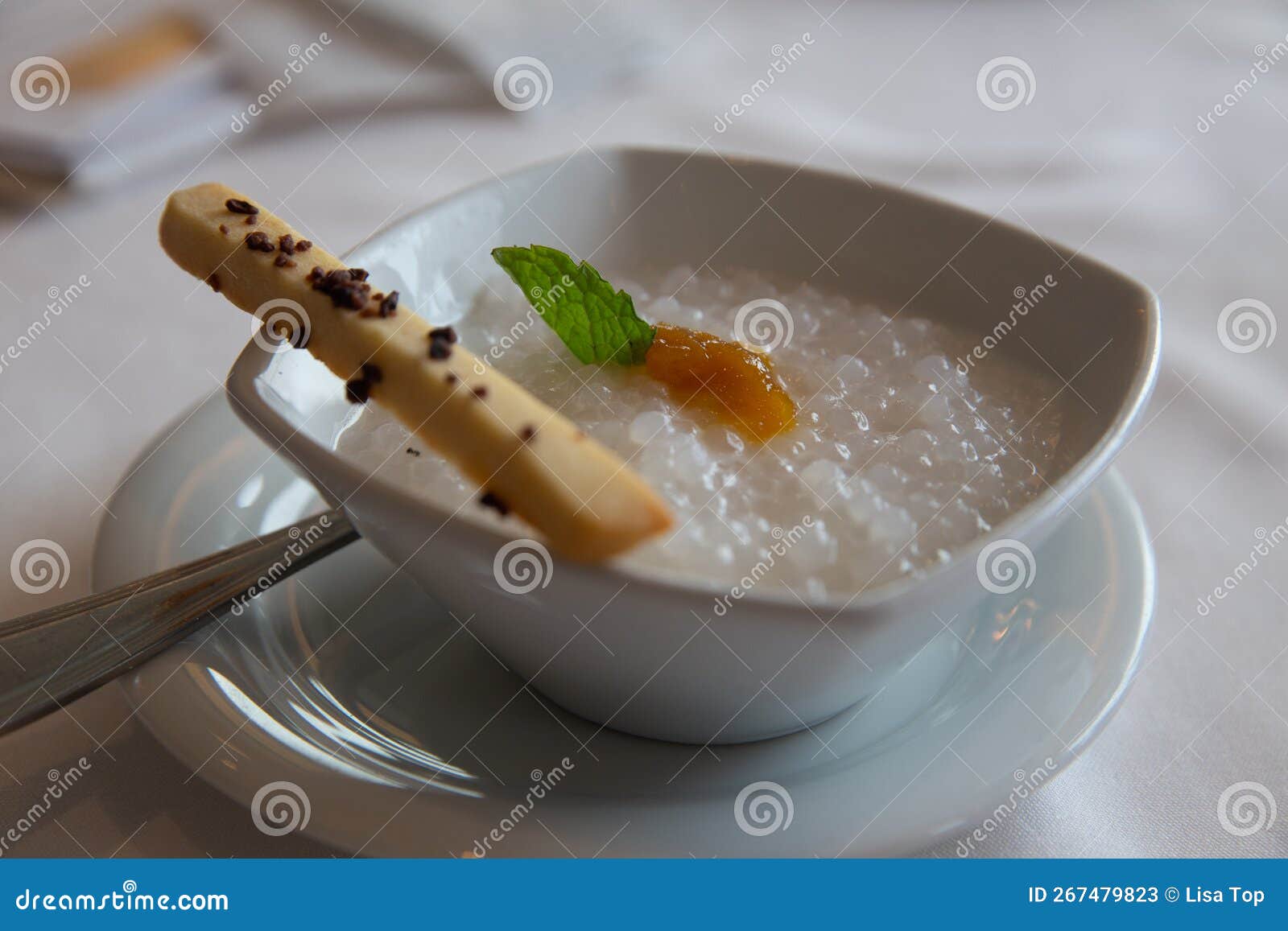Rice pudding with Cookie stock image. Image of cookie - 267479823