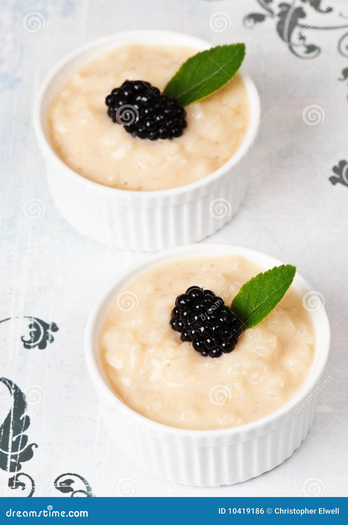 Rice Pudding Dessert stock photo. Image of blackberry - 10419186