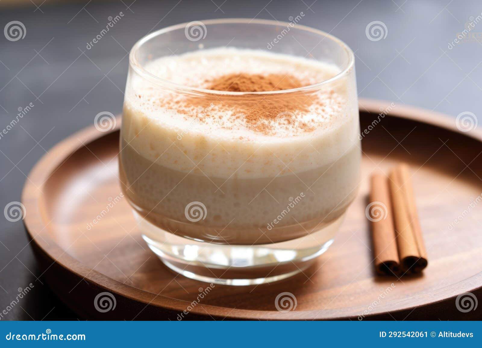 Rice Pudding Drink in a Rounded Clear Glass Cup Stock Image - Image of ...