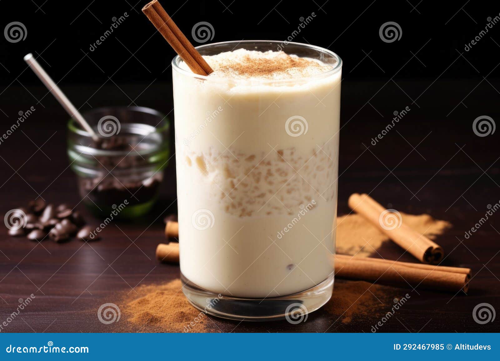 Rice Pudding Drink in a Tall Glass with a Straw Stock Image - Image of ...