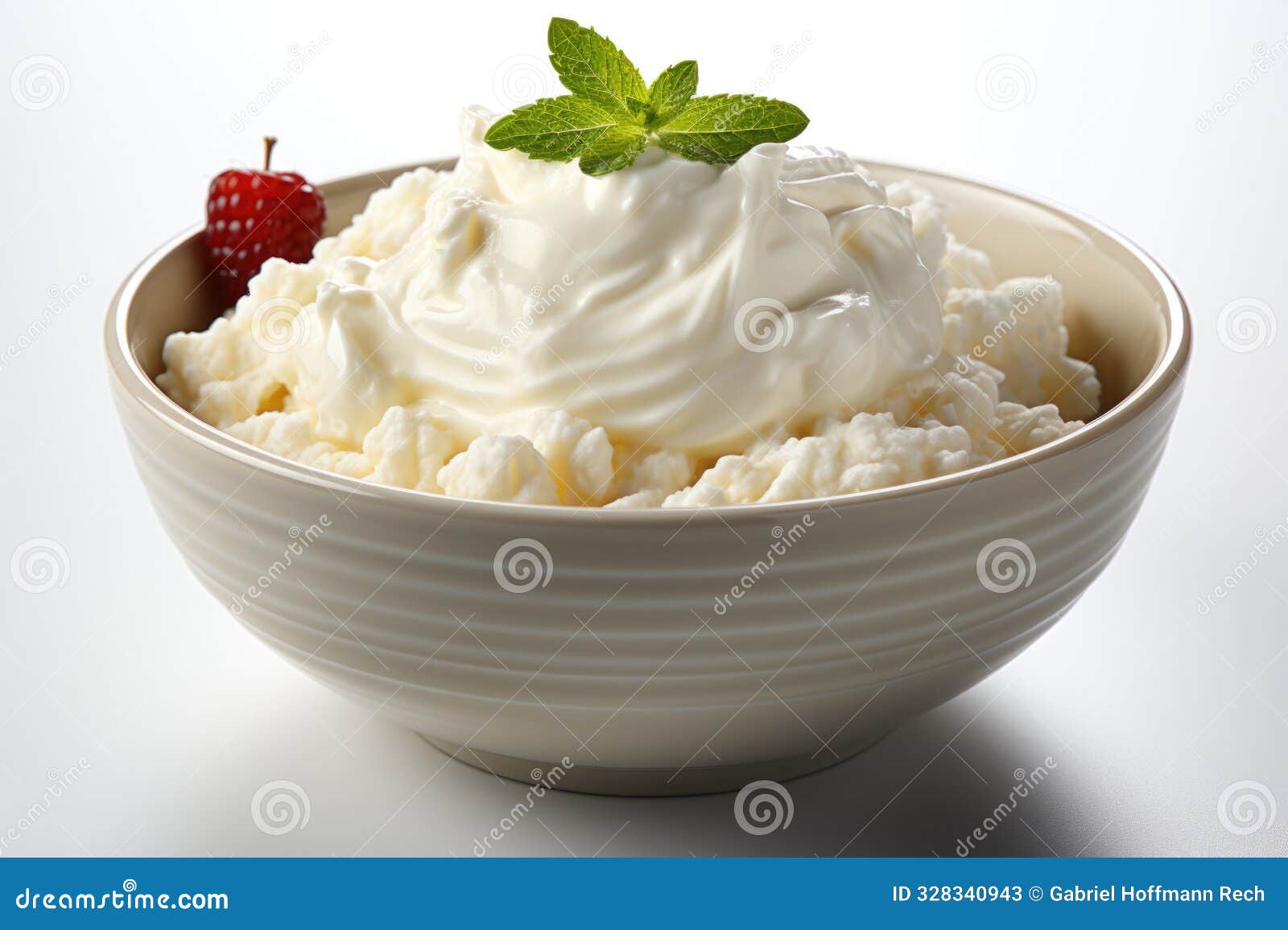 Rice Pudding With Leche Rice Pudding In White Bowl Isolated In The ...