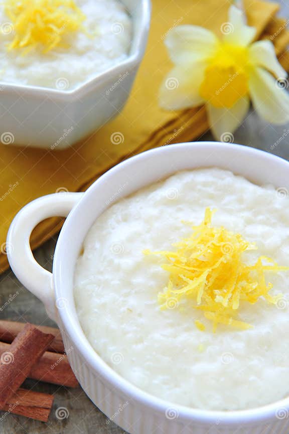 Rice Pudding with Lemon Zest Stock Photo - Image of lemon, dairy: 24165784