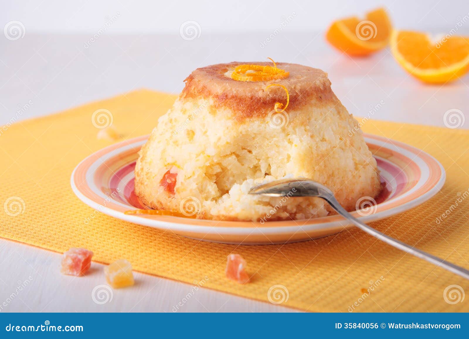 Rice Pudding with Orange Peel and Candied Stock Photo - Image of baking ...
