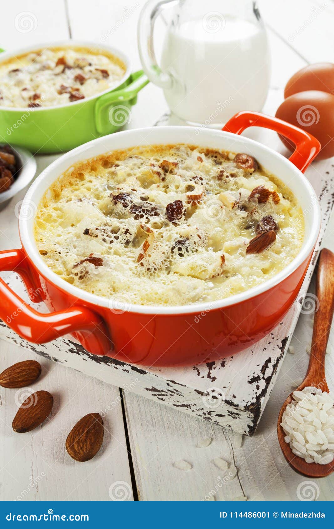 Rice pudding with raisin stock image. Image of sweet - 114486001