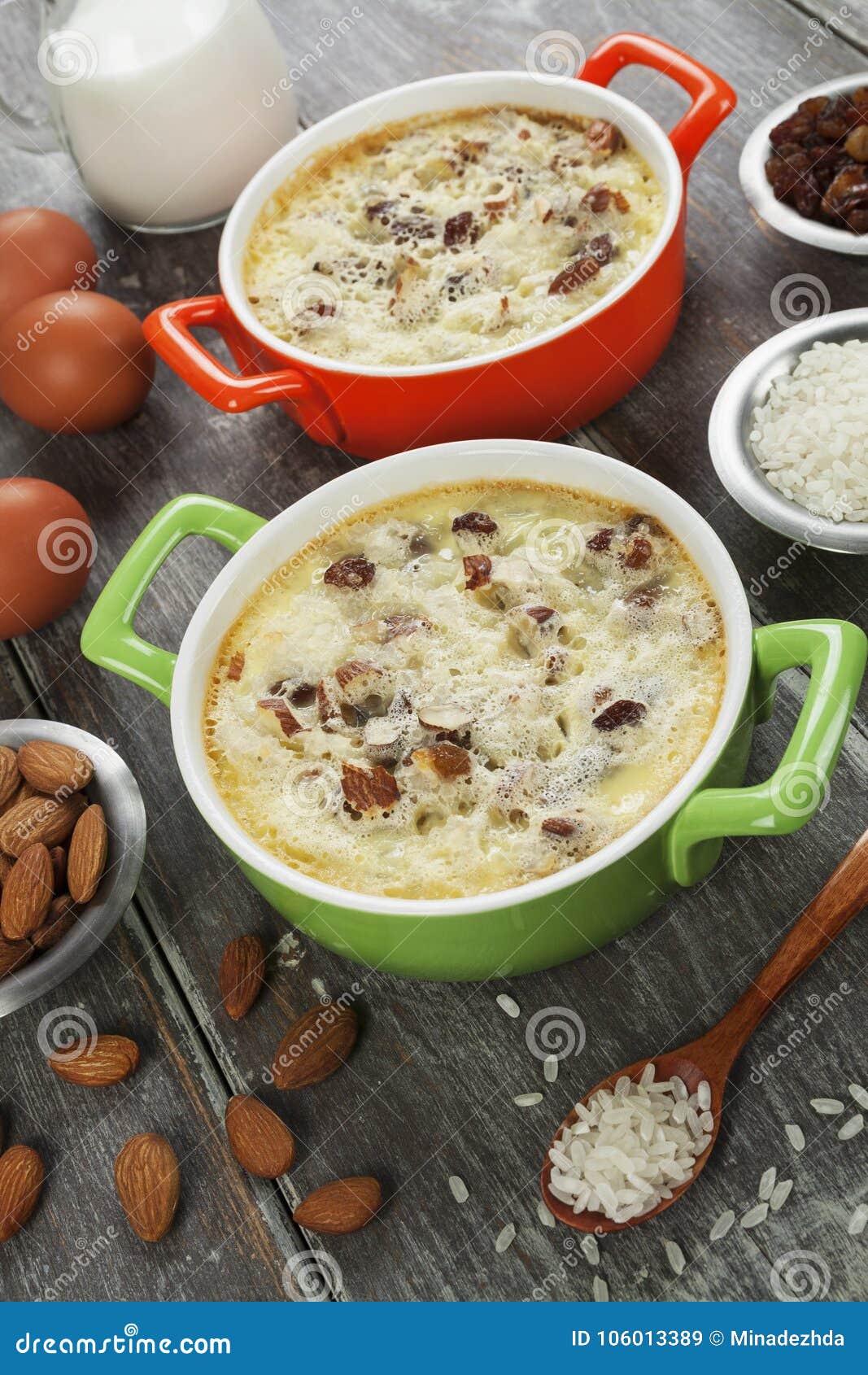 Rice pudding with raisin stock image. Image of served - 106013389