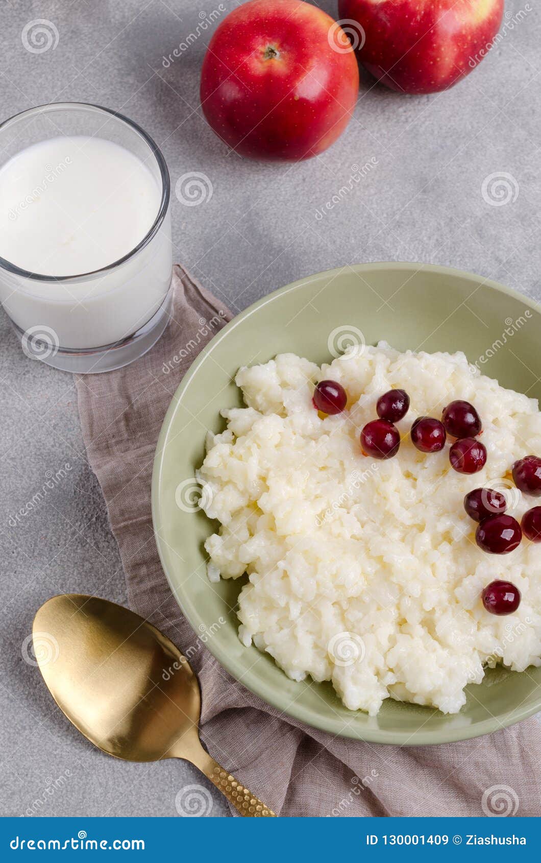 Rice Pudding with Red Berries Stock Image - Image of breakfast, light ...