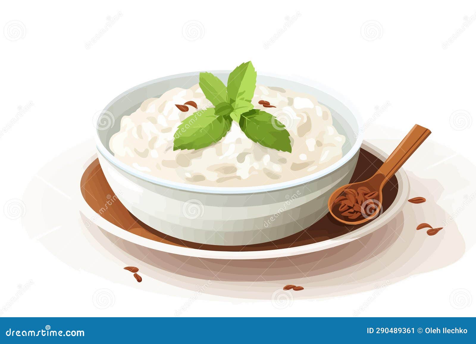 Rice Pudding Vector Flat Minimalistic Isolated Illustration Stock ...