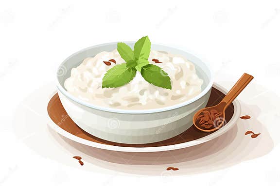Rice Pudding Vector Flat Minimalistic Isolated Illustration Stock ...