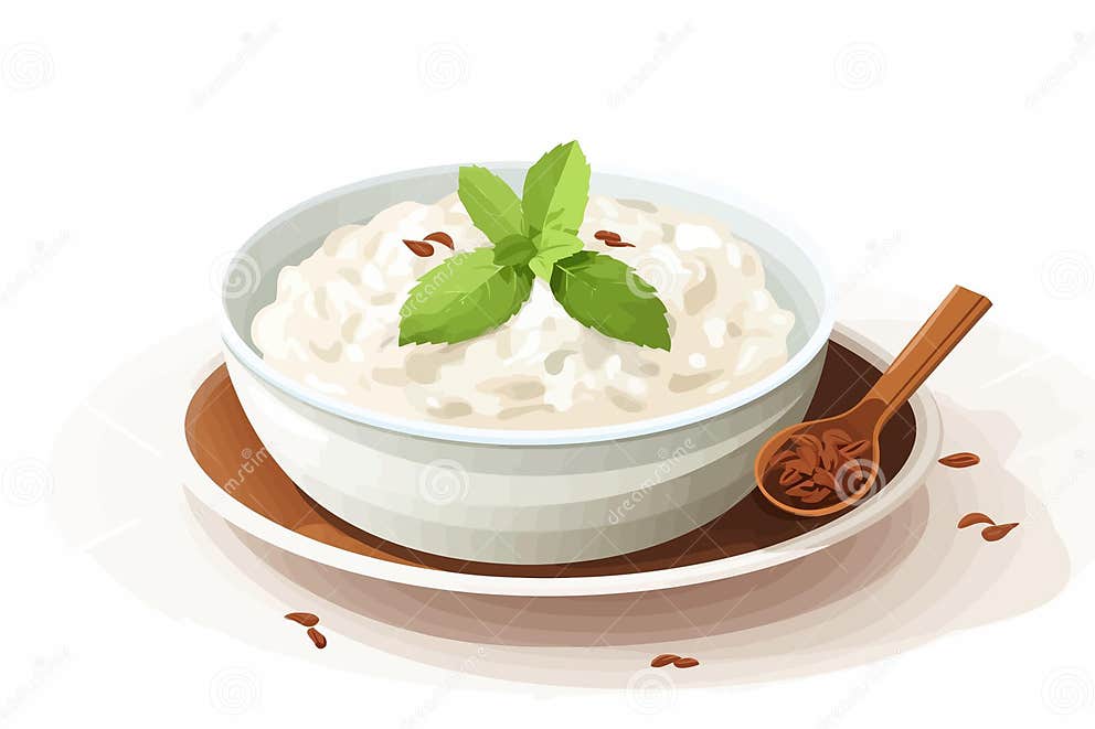 Rice Pudding Vector Flat Minimalistic Isolated Illustration Stock ...