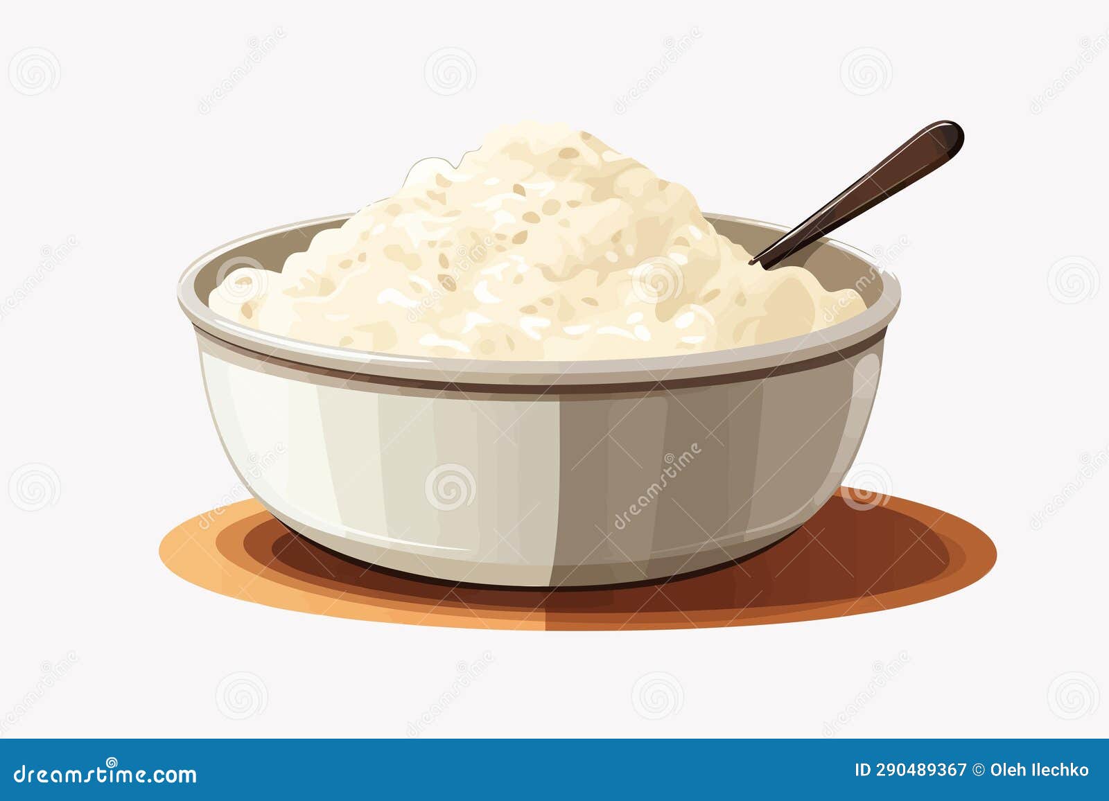 Rice Pudding Vector Flat Minimalistic Isolated Illustration Stock ...