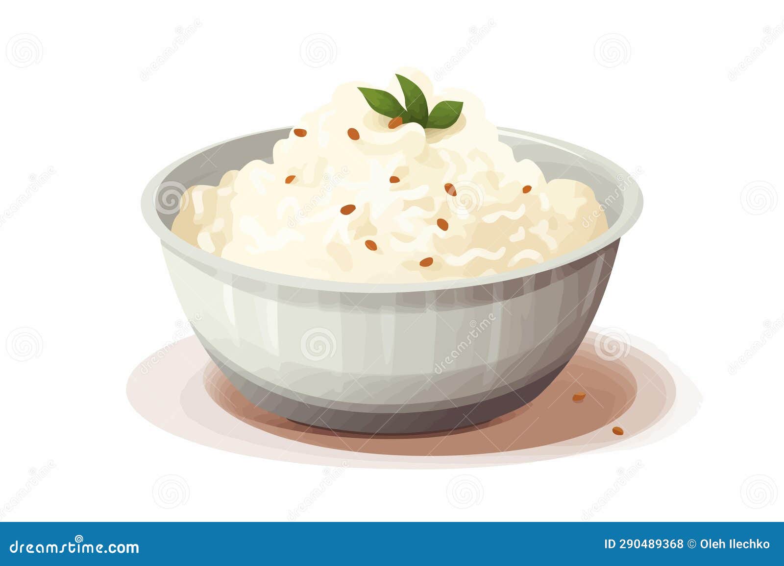 Rice Pudding Vector Flat Minimalistic Isolated Illustration Stock ...
