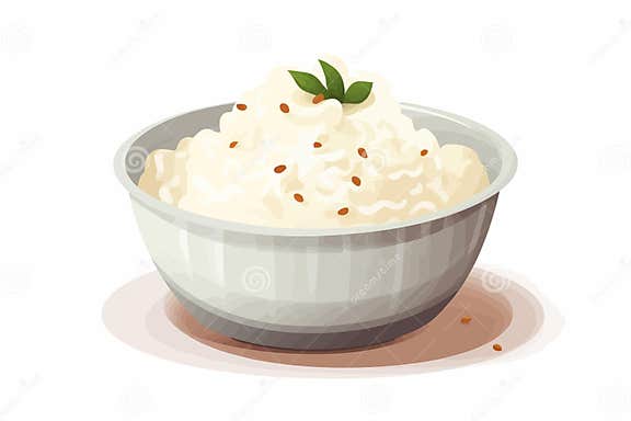 Rice Pudding Vector Flat Minimalistic Isolated Illustration Stock ...