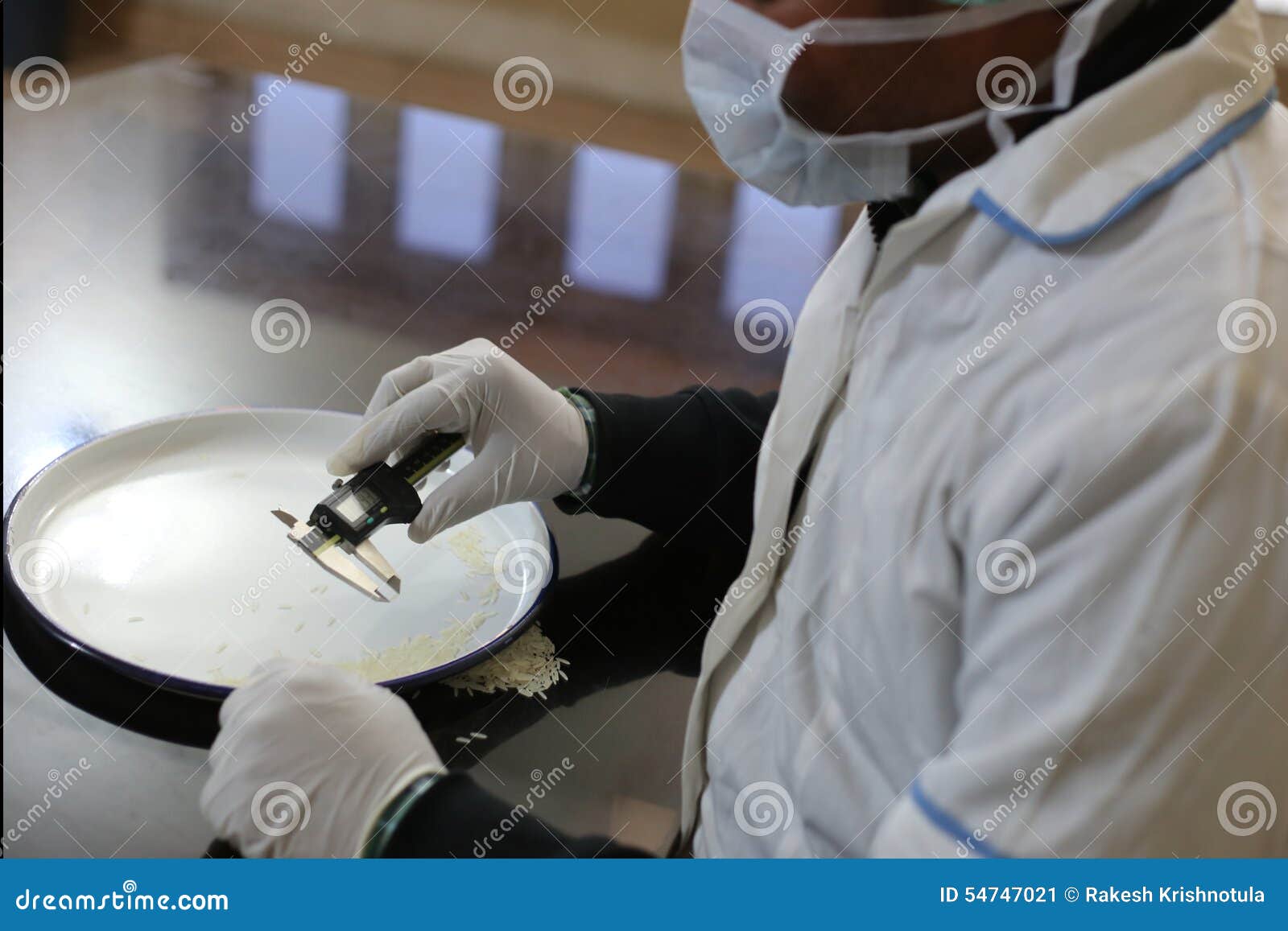 Rice quality test stock image. Image of hand, measuring - 54747021