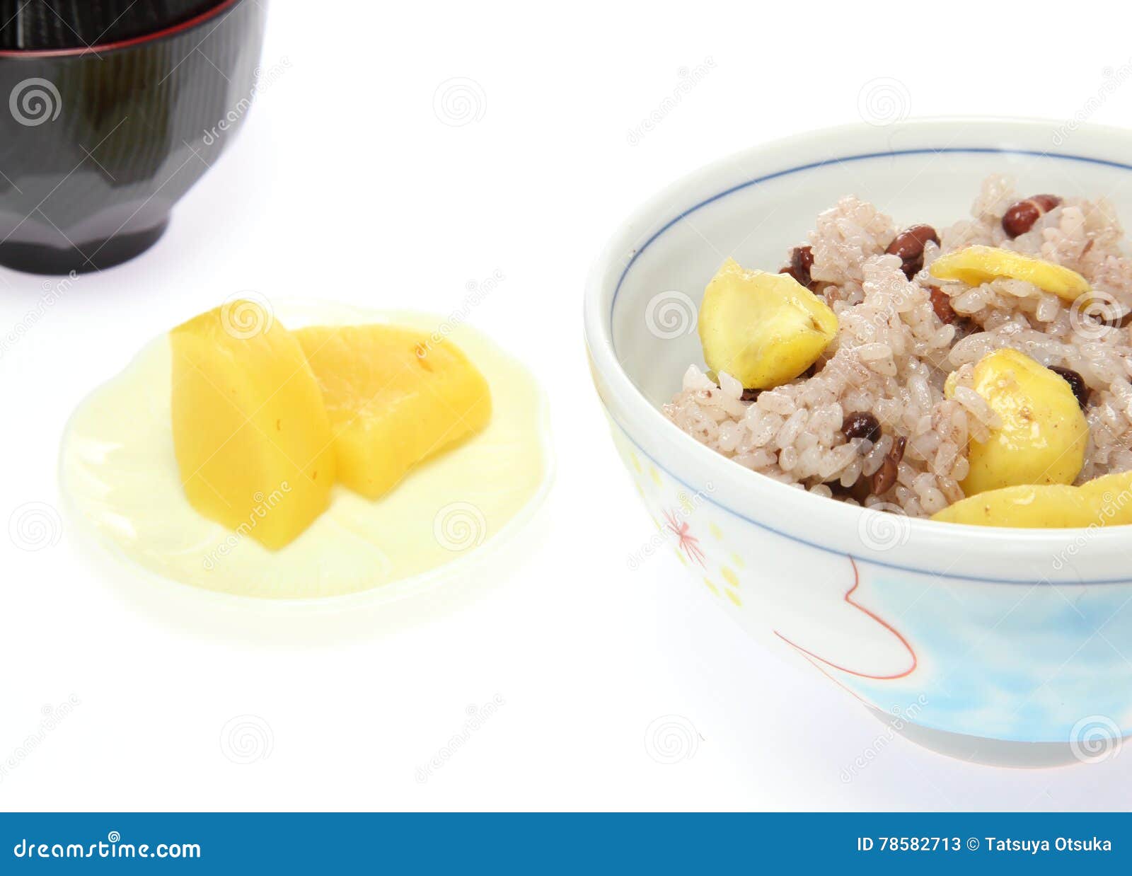 Rice with Red Beans and Chestnut Stock Image - Image of celebration ...