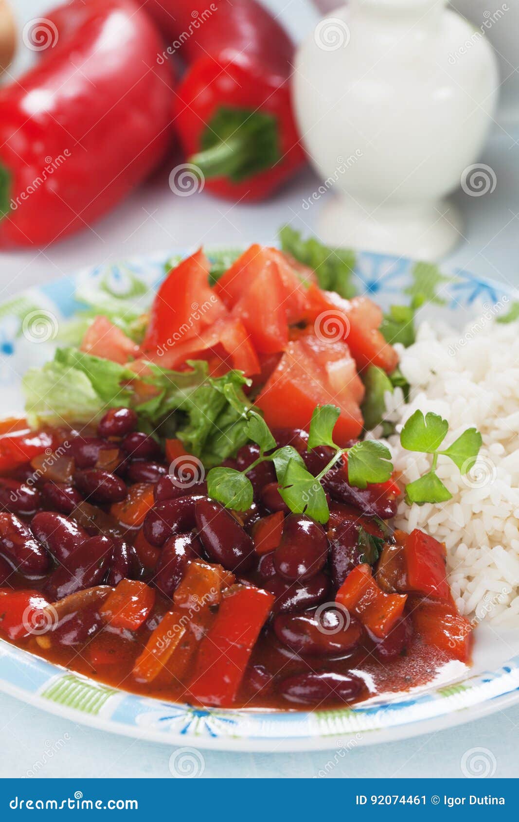 Rice and red kidney beans stock image. Image of bean - 92074461