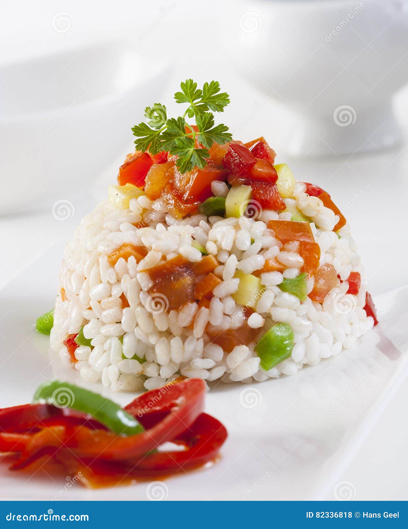 Rice with red pepper stock photo. Image of closeup, lifestyle - 82336818