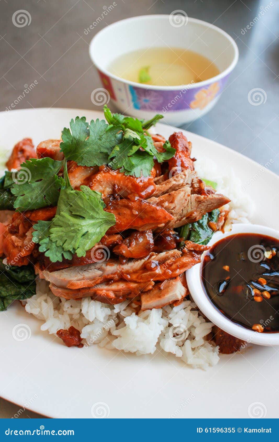 Rice with roast duck stock image. Image of photograph - 61596355