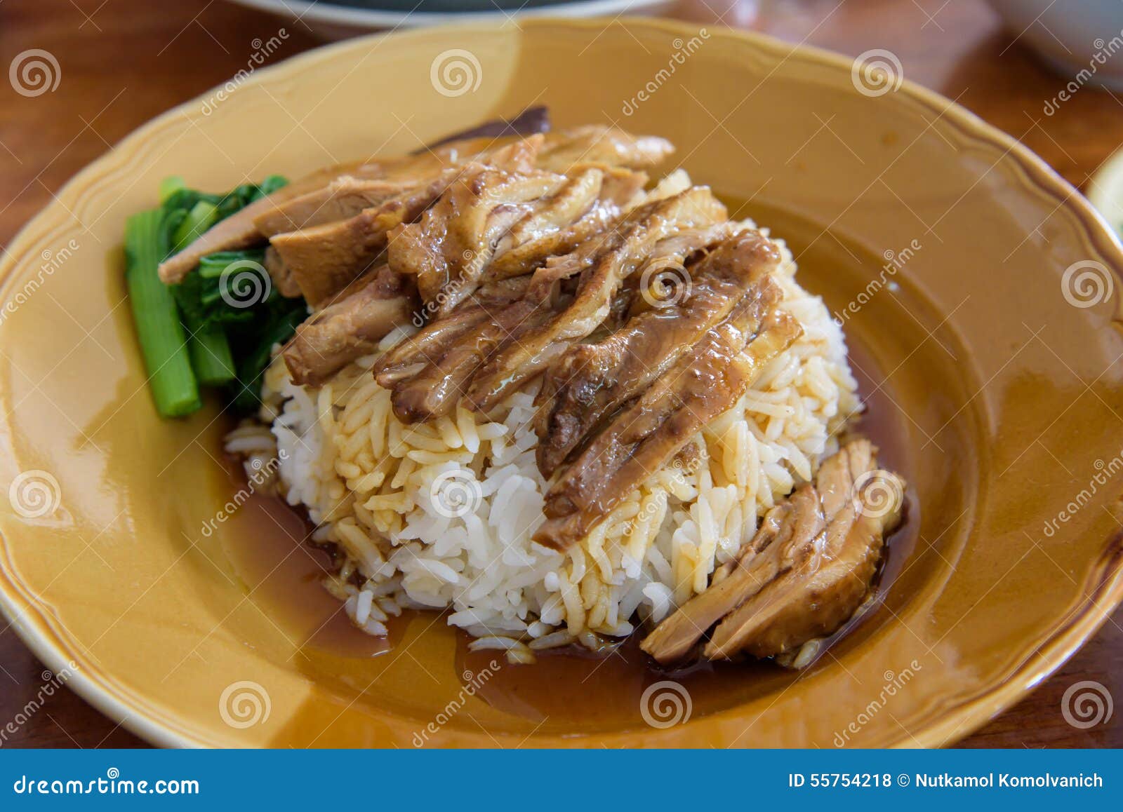 Rice with roast duck stock photo. Image of style, brown - 55754218