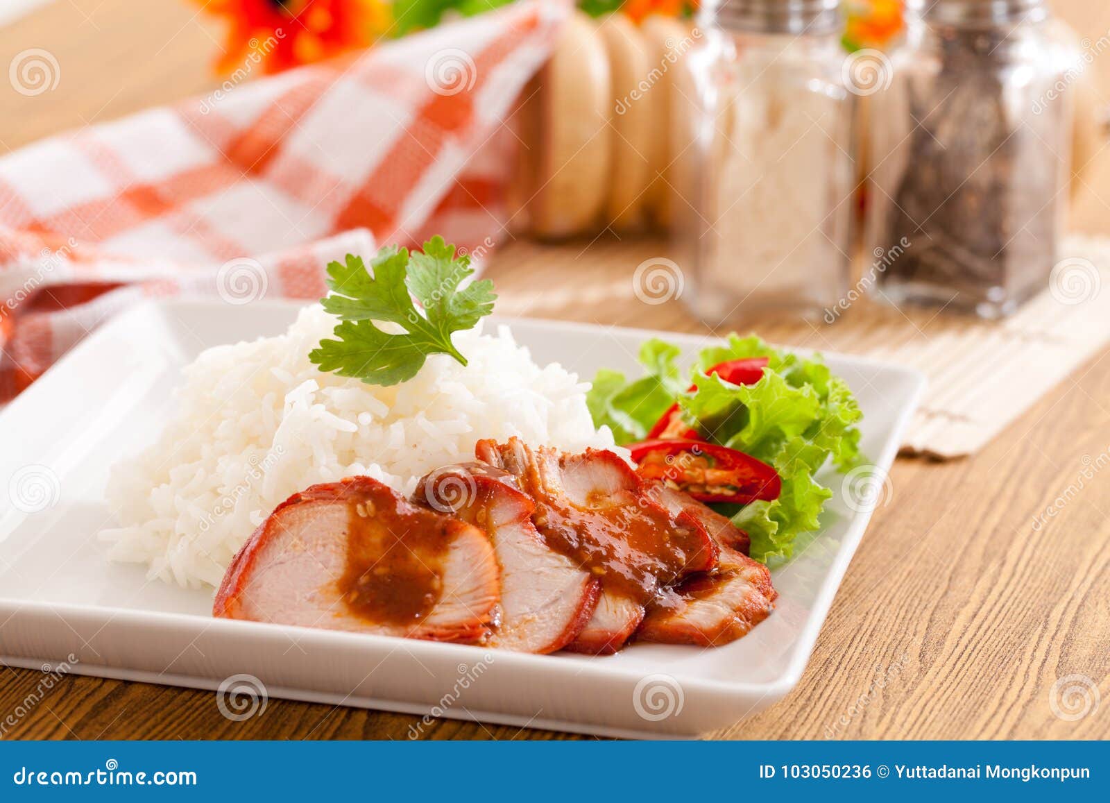 Khao Moo Daeng stock photo. Image of singapore, chinese - 103050236