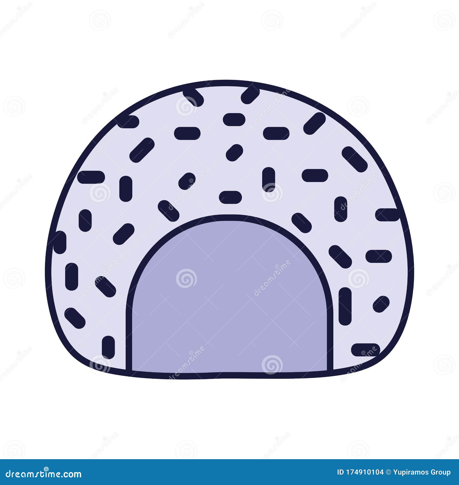 Rice Roll Food Cartoon Icon Style Design Stock Vector - Illustration of ...