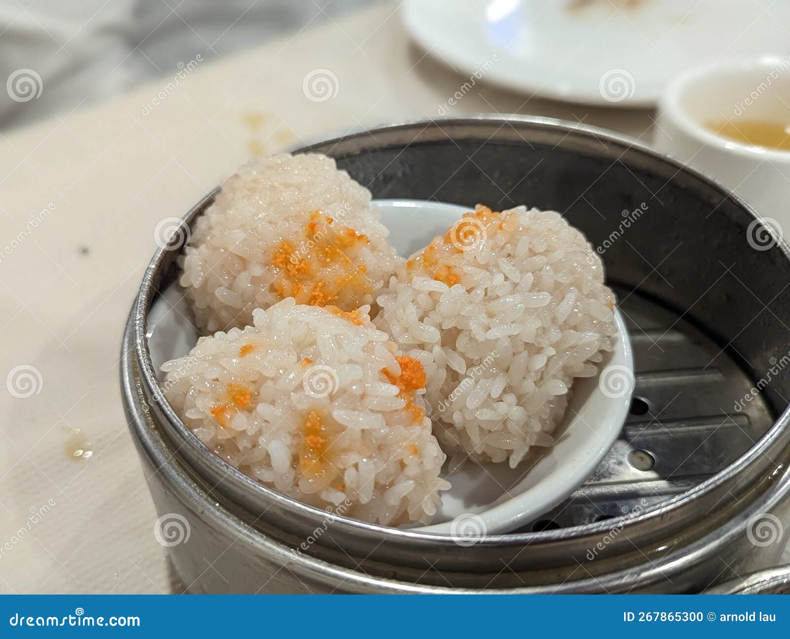 Rice roll shrimp dim sum stock photo. Image of meat - 267865300
