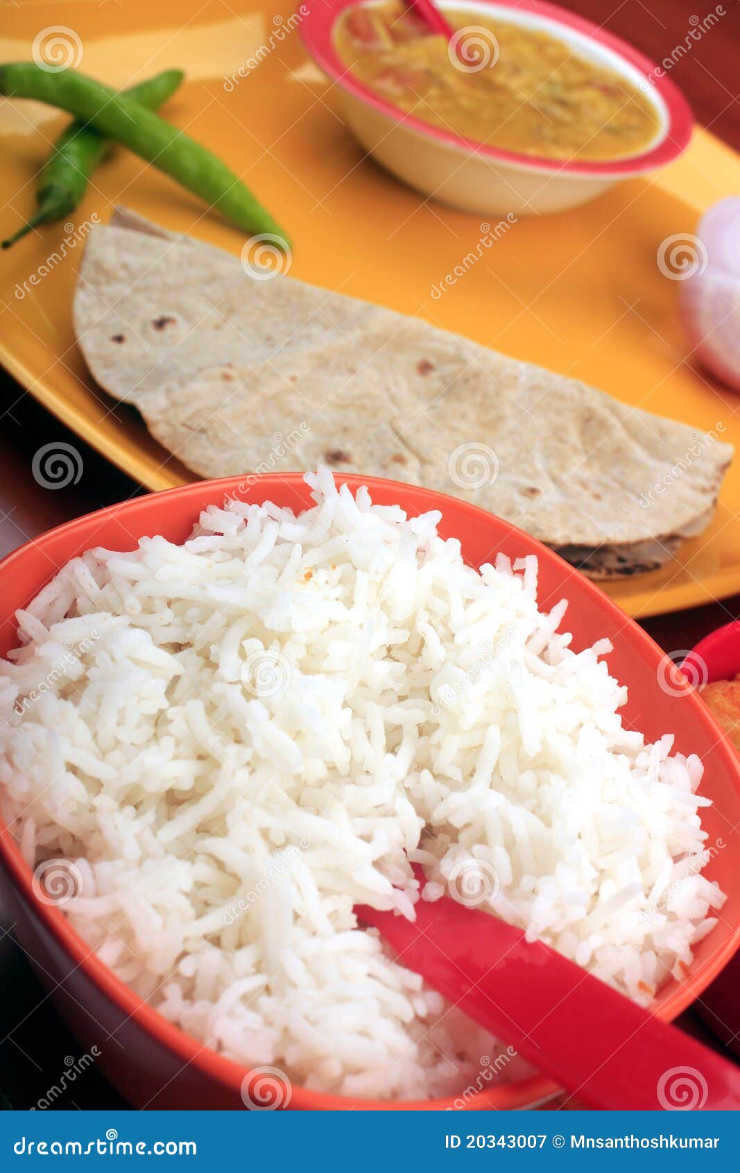 Rice and roti stock image. Image of dinner, breakfast - 20343007