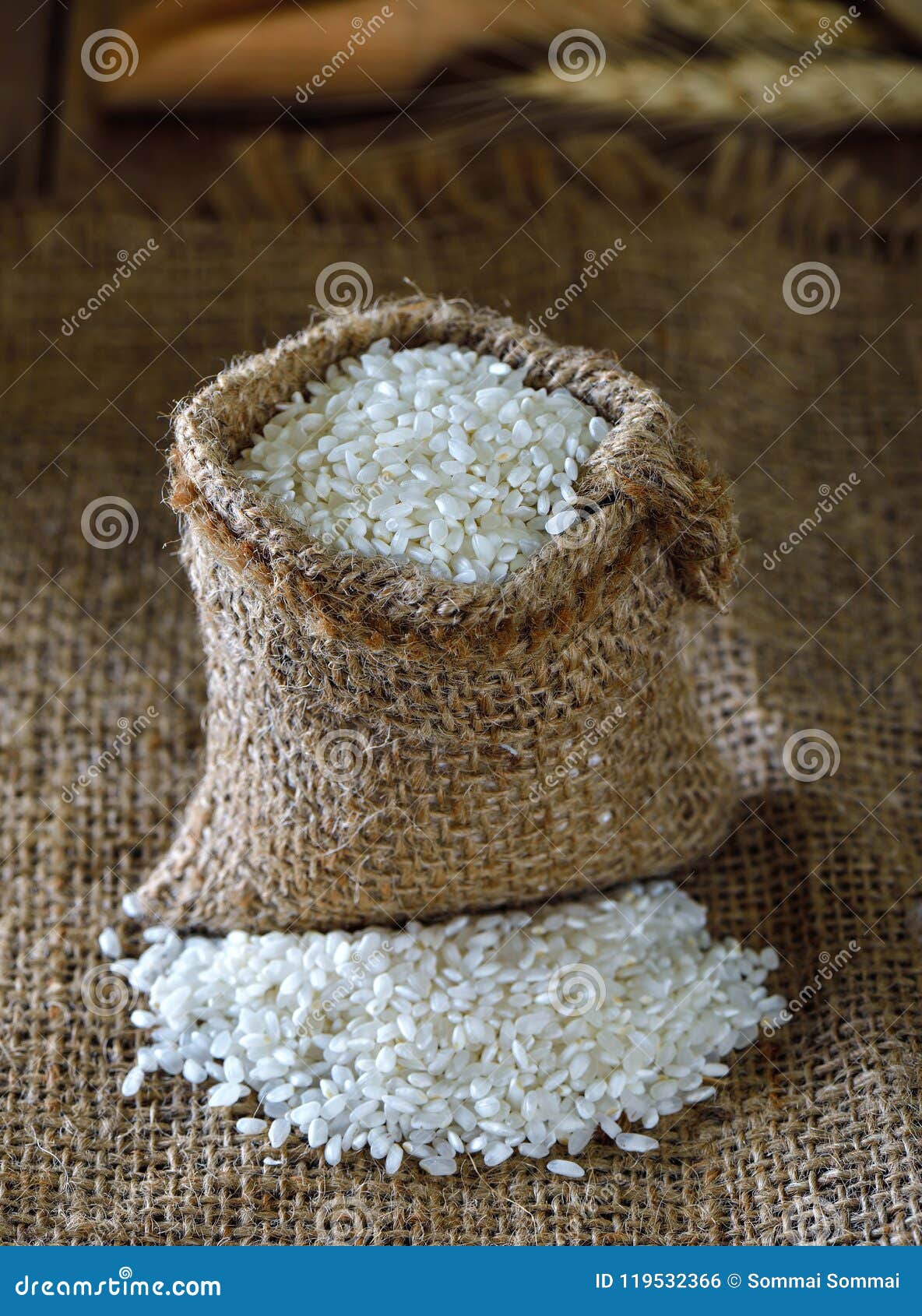 Rice in the sack stock photo. Image of ingredient, eating - 119532366