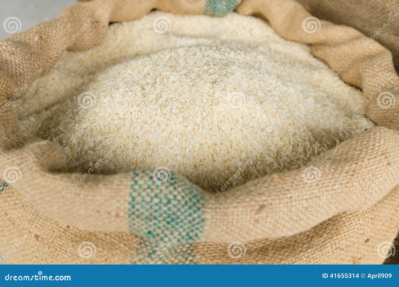 Rice in a sack stock photo. Image of rough, uncooked - 41655314