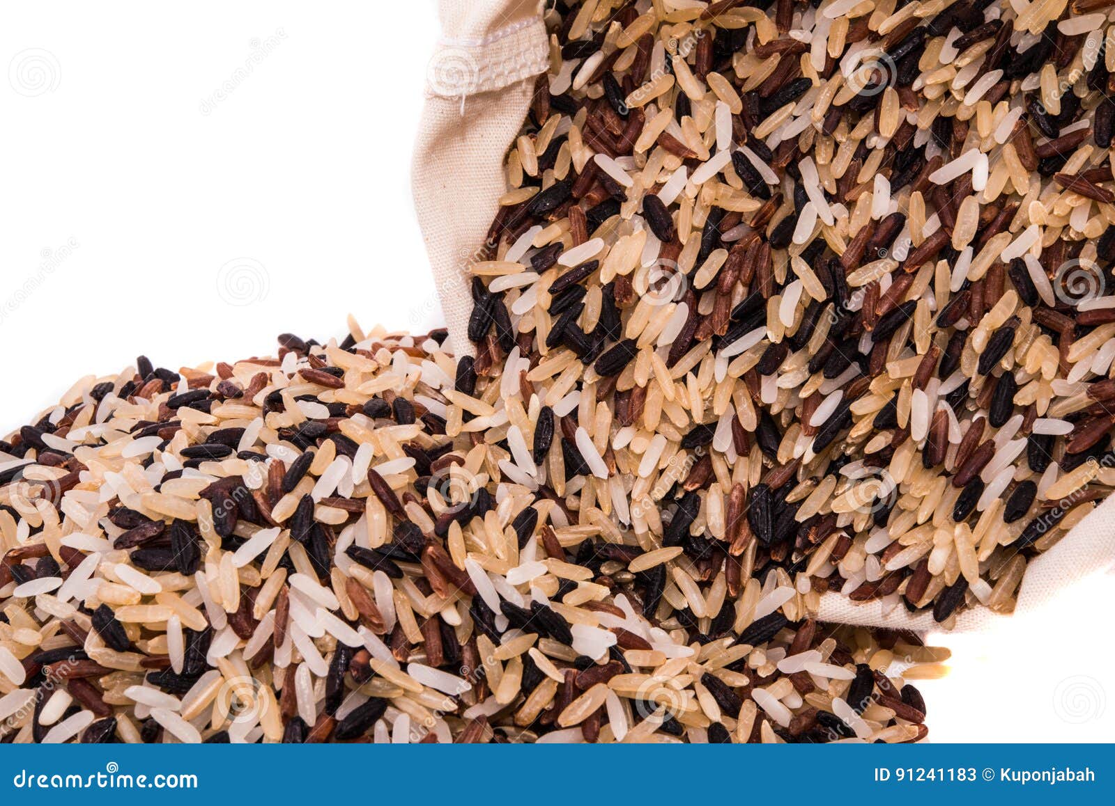 Rice in sack stock image. Image of organic, jasmine, uncooked - 91241183