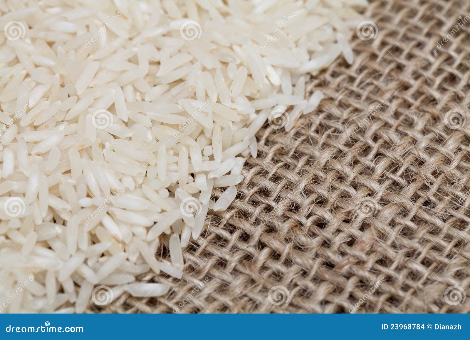 Rice on sackcloth stock photo. Image of cook, cereal - 23968784