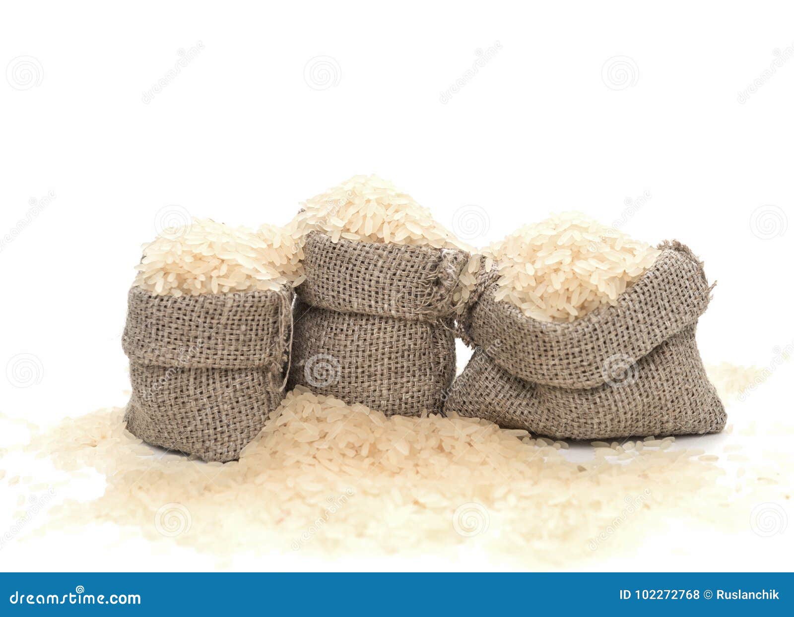 Rice in sacks stock photo. Image of vegetarian, seed - 102272768