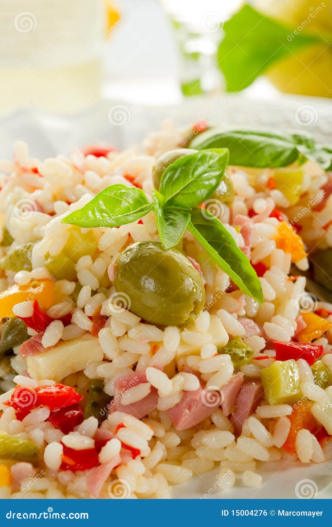 Rice salad stock photo. Image of dinner, dressing, chinese - 15004276