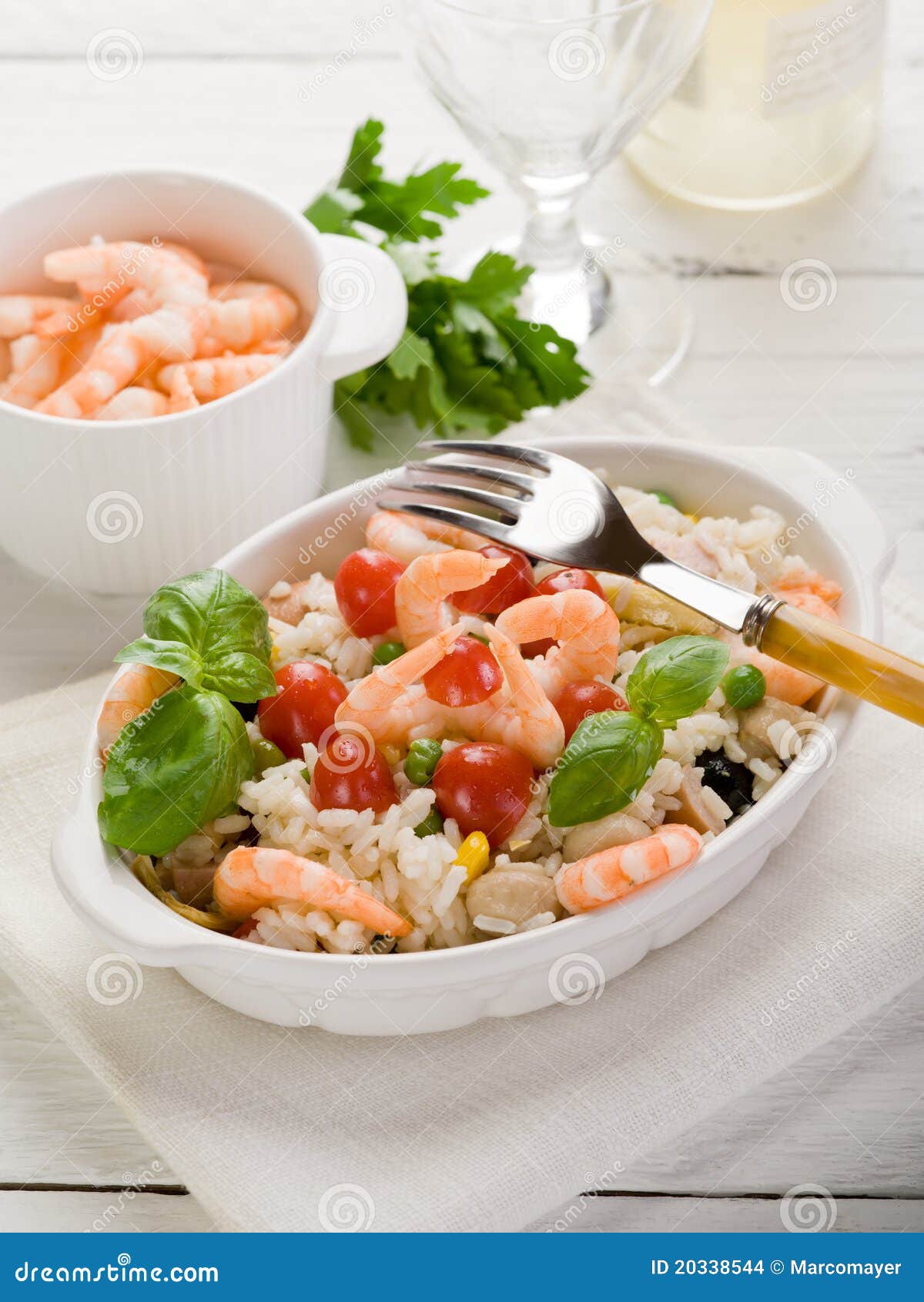 Rice salad with shrimp stock photo. Image of delicious - 20338544
