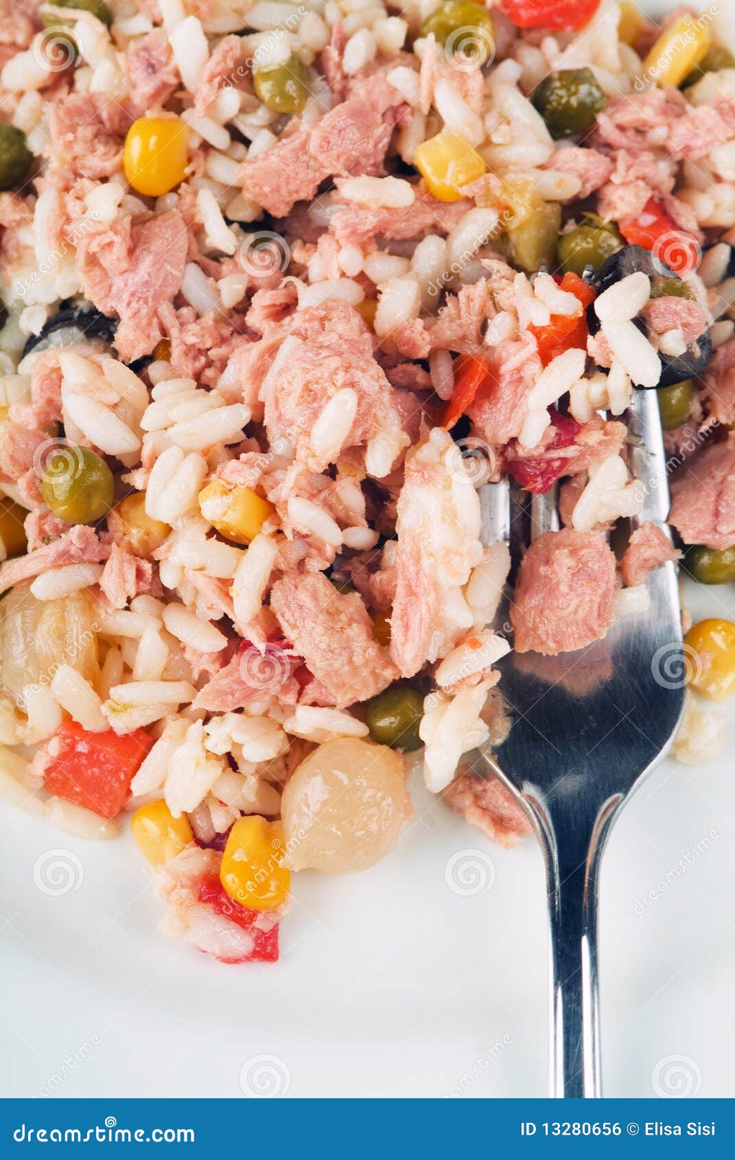 Rice Salad with Tuna Fish and Vegetables Stock Photo - Image of salad ...