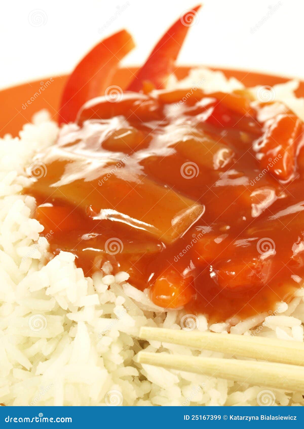 Rice with sauce, closeup stock image. Image of gourmet - 25167399