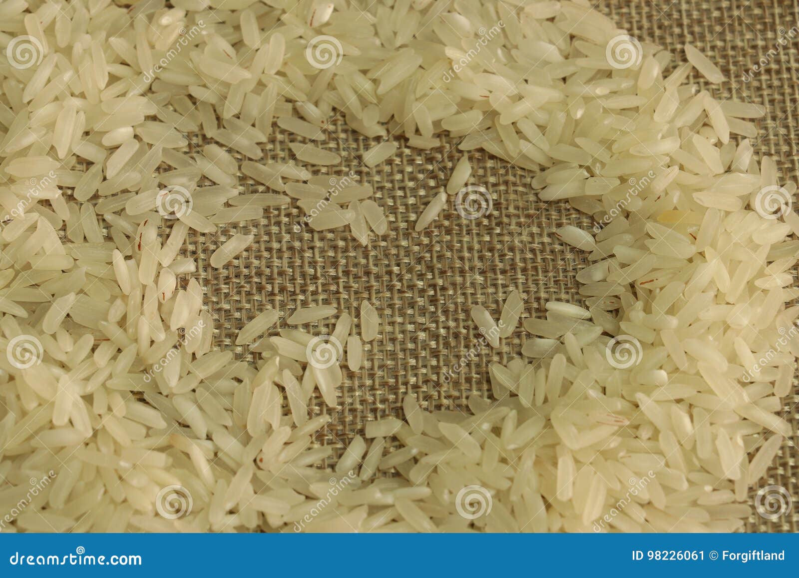 Rice Scatter on Sack Background Stock Image - Image of organic, closed ...