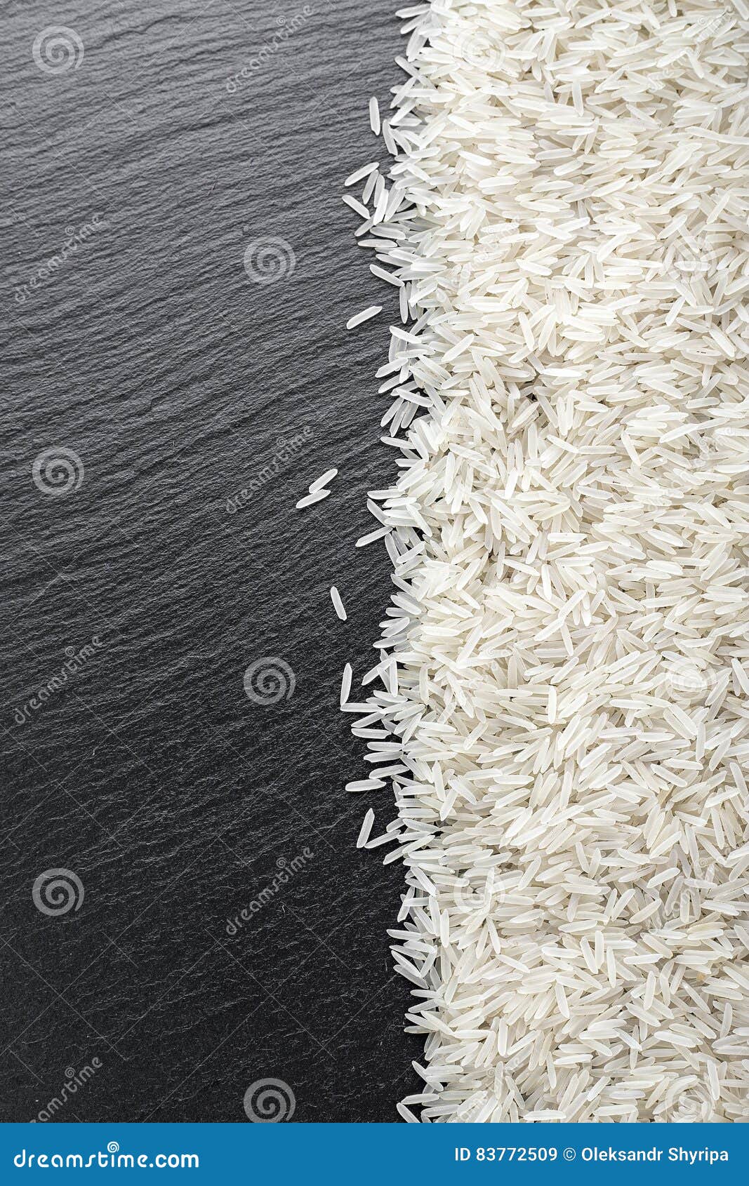 Rice Scattered on the Black Background Stock Image - Image of kitchen ...