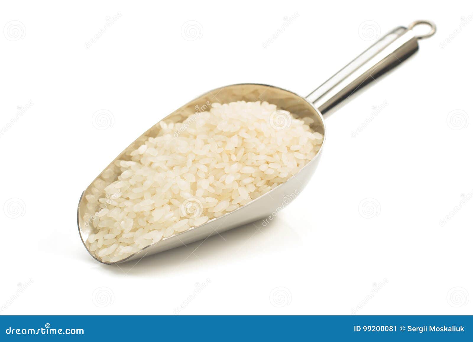 Rice in Scoop Isolated on White Stock Image - Image of nutrition ...