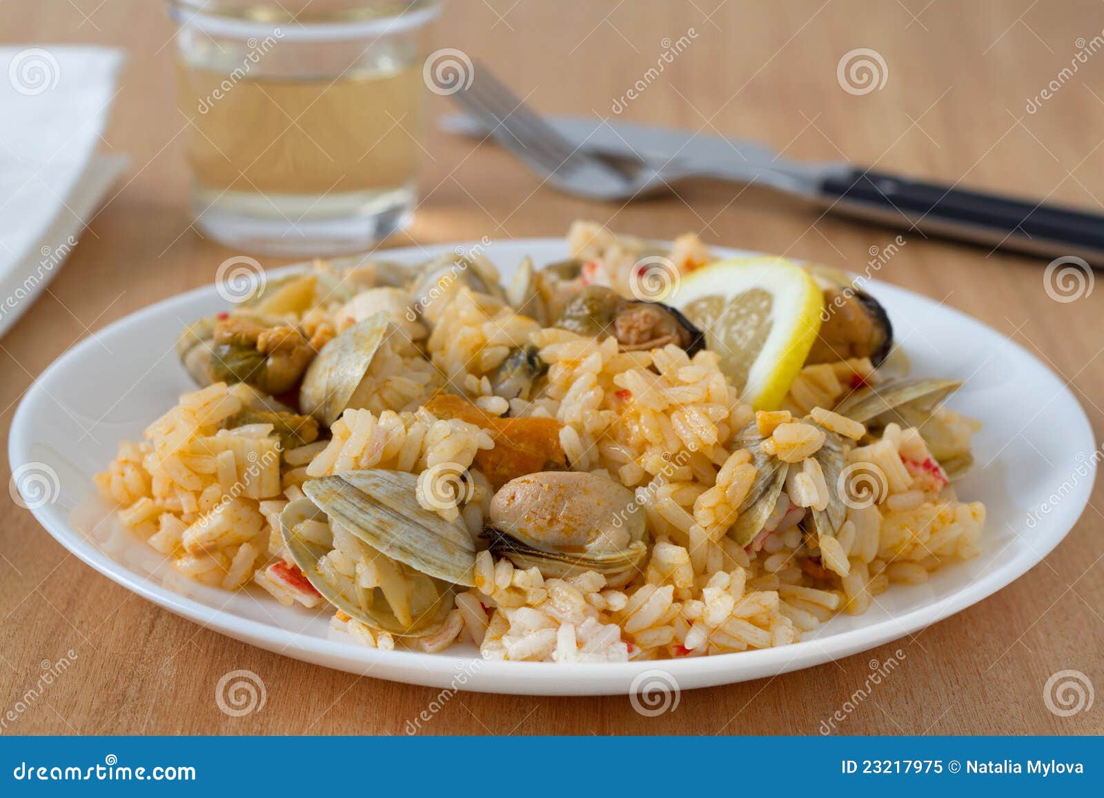 Rice with seafood stock image. Image of meal, lunch, prepared - 23217975