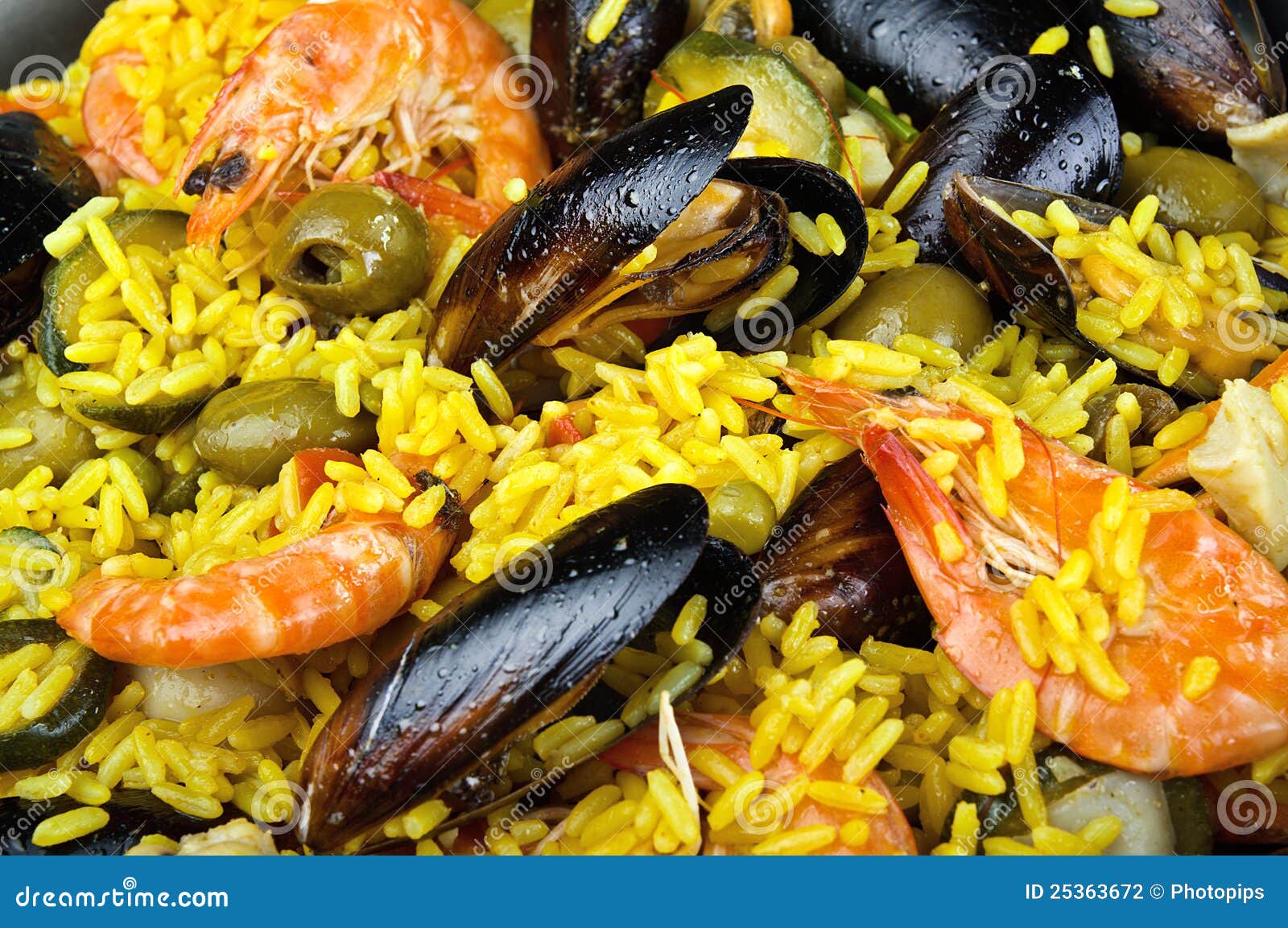 Rice with seafood stock photo. Image of mediterranean - 25363672