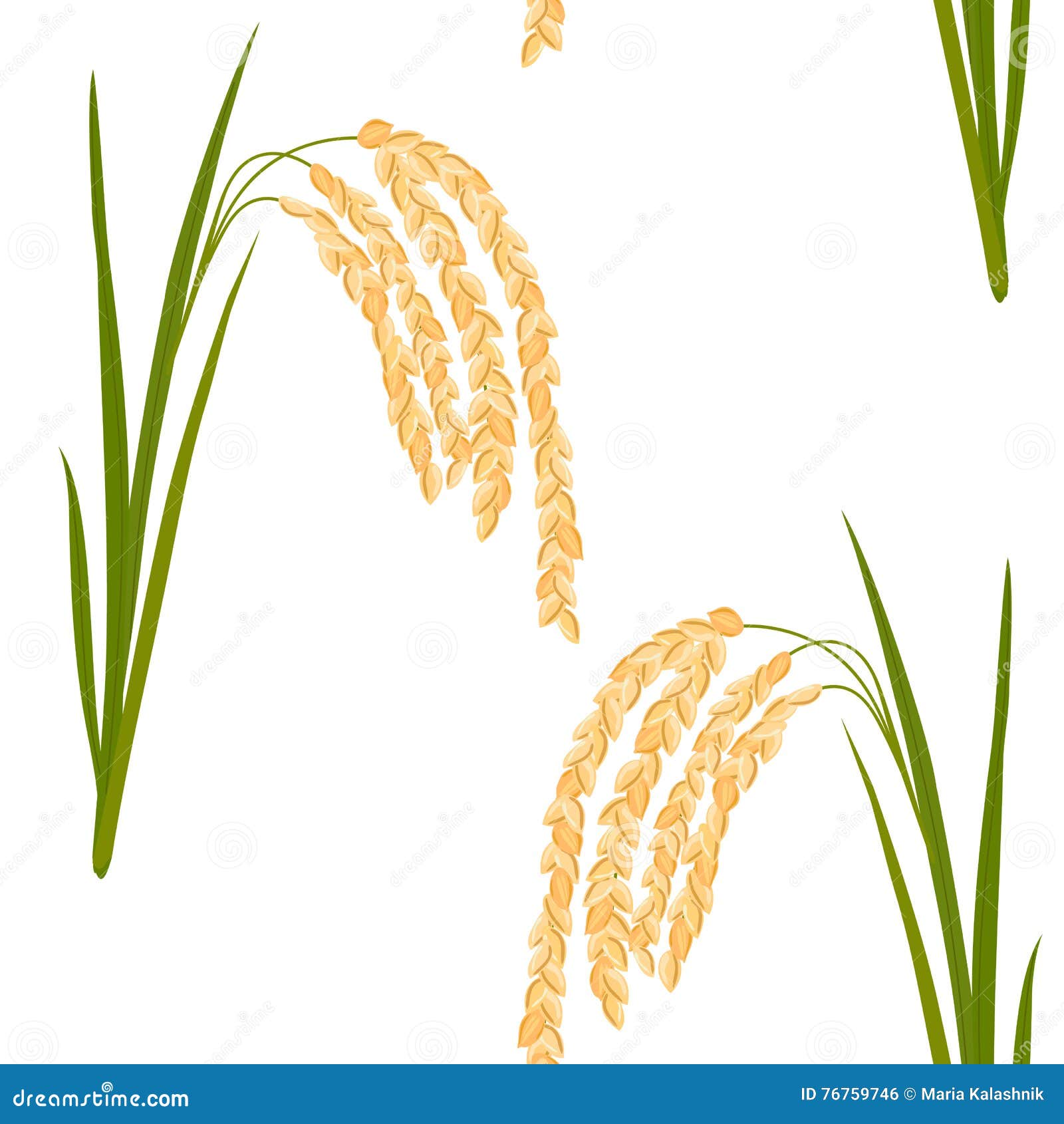 Rice seamless pattern stock vector. Illustration of flour - 76759746
