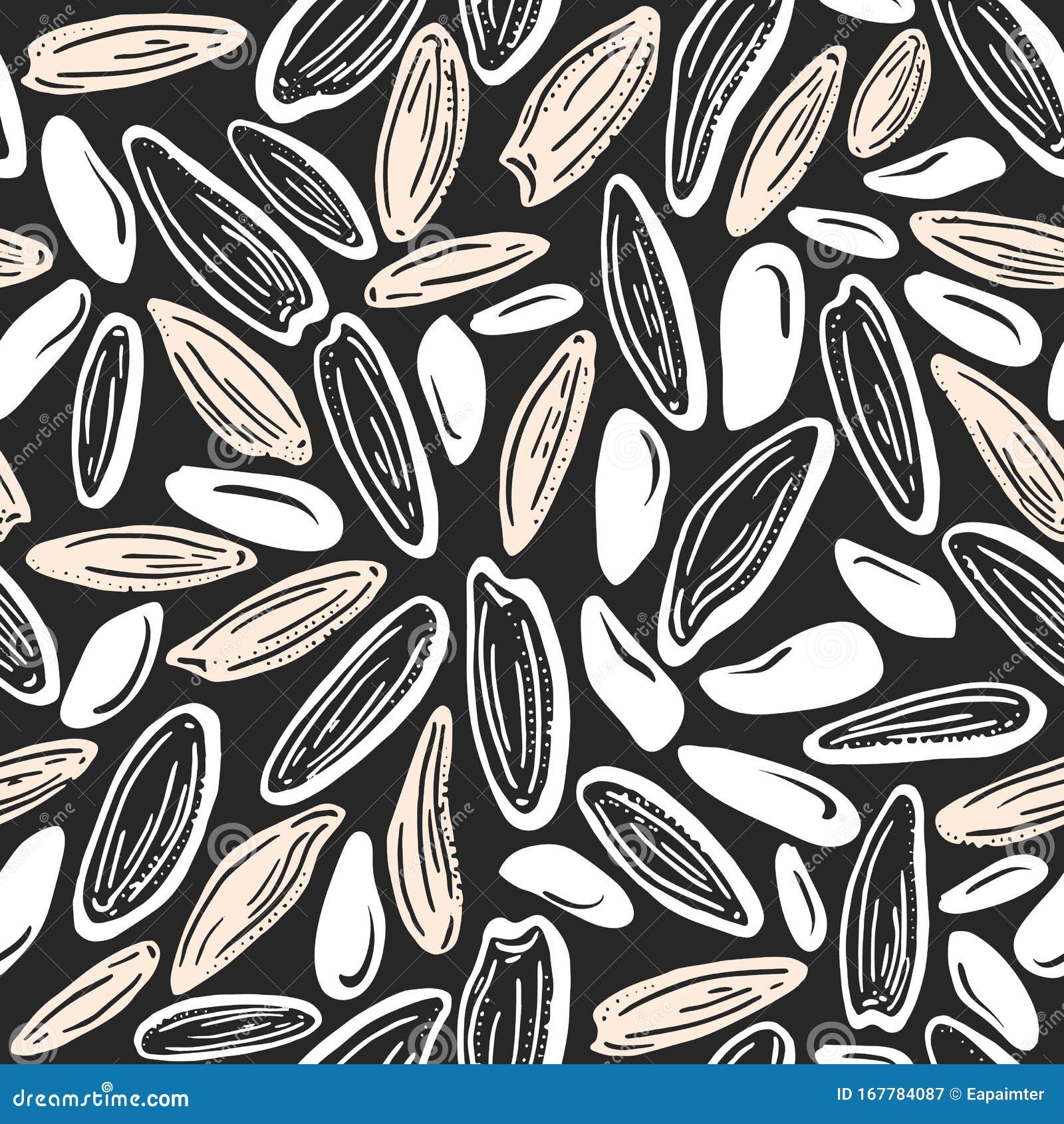 Rice Seed. Vector Seamless Pattern. Organic Food Stock Vector ...