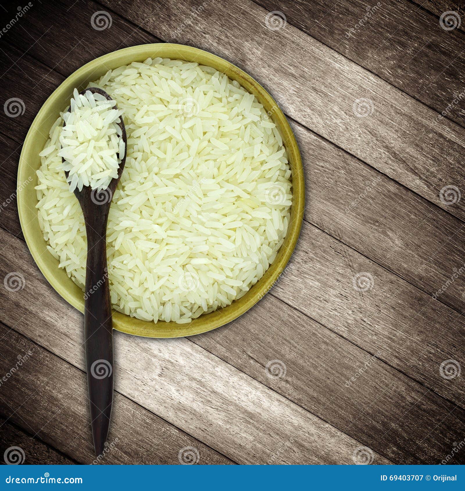 Rice Seed on Wood Background Stock Image - Image of culture, healthy ...