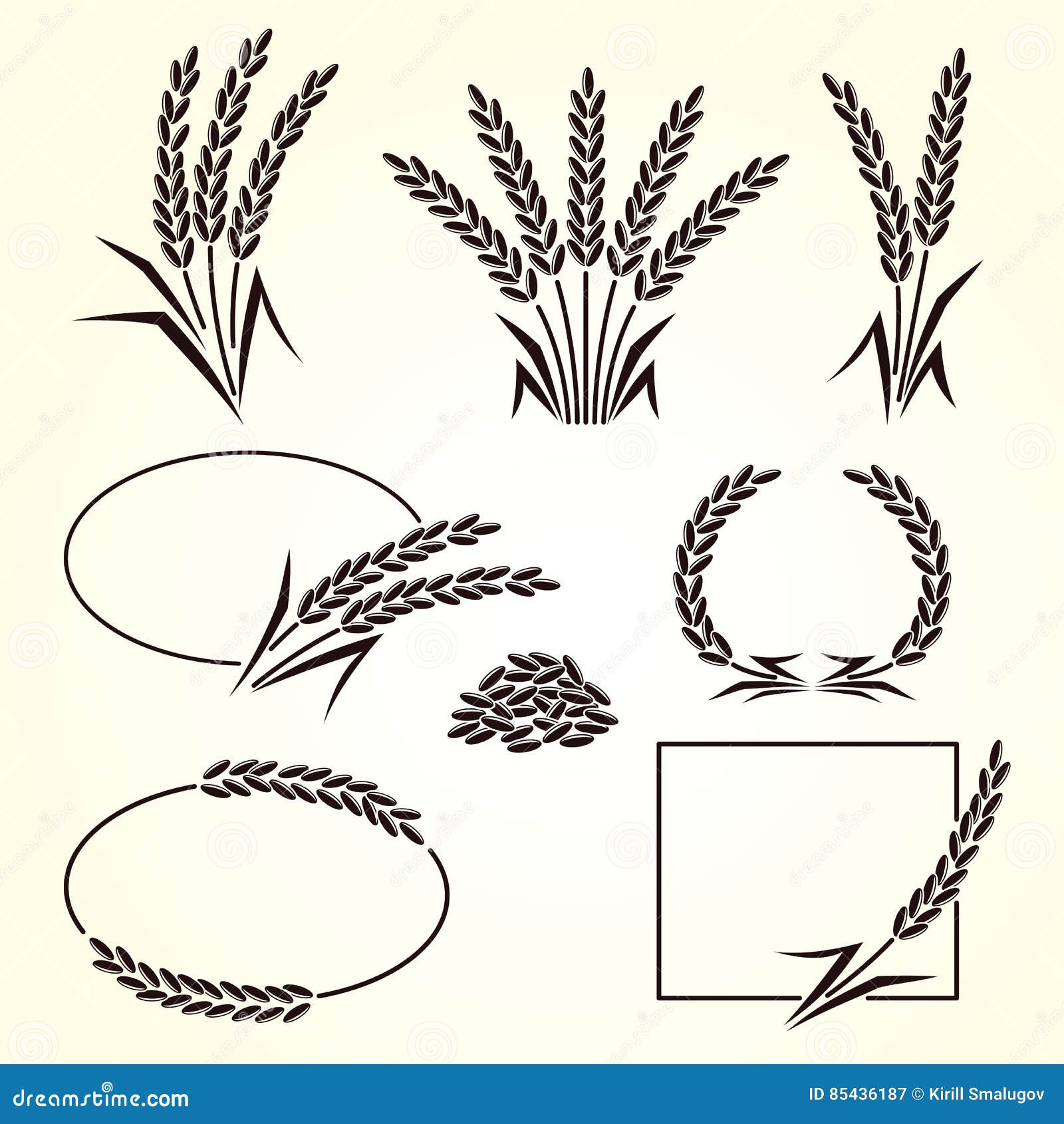 Rice set. Vector stock vector. Illustration of nutrition - 85436187